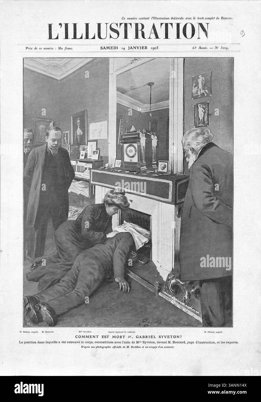 A 1905 illustration by Alphonse Bertillon depicts the investigation ...