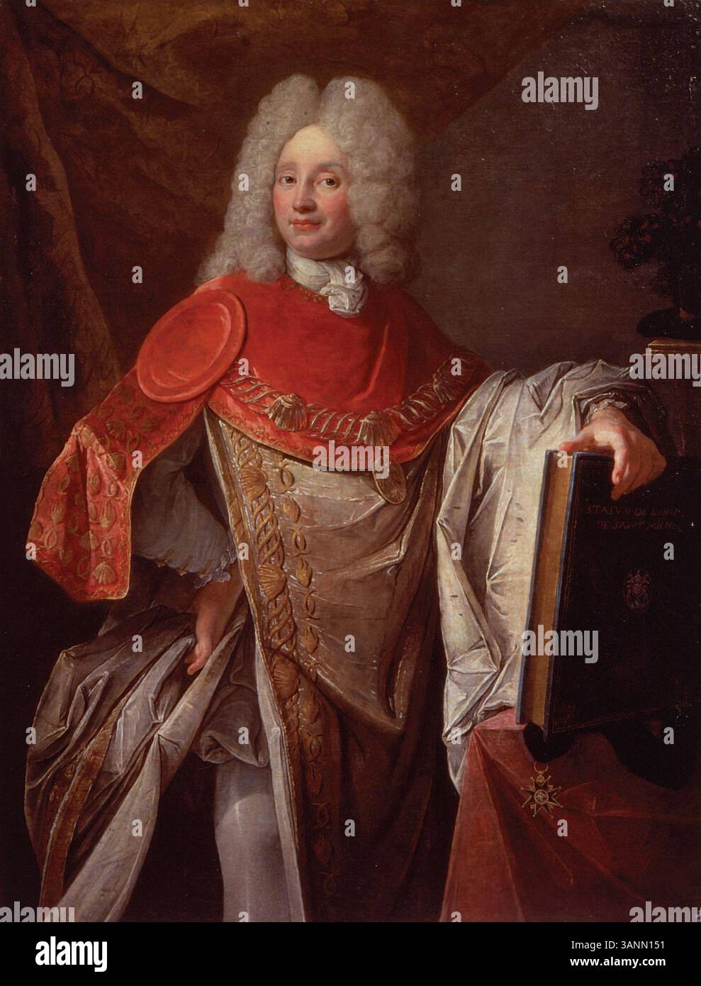 A 1719 portrait by Hyacinthe Rigaud of Philippe Joseph Perrotin ...