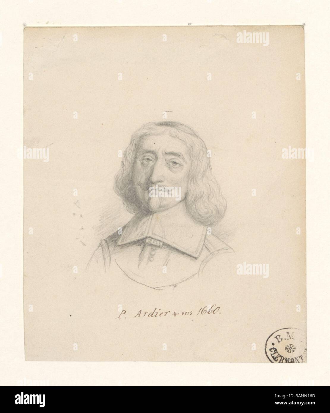 This drawing titled 'P. Ardier + vers 1660' from the Boyer collection ...