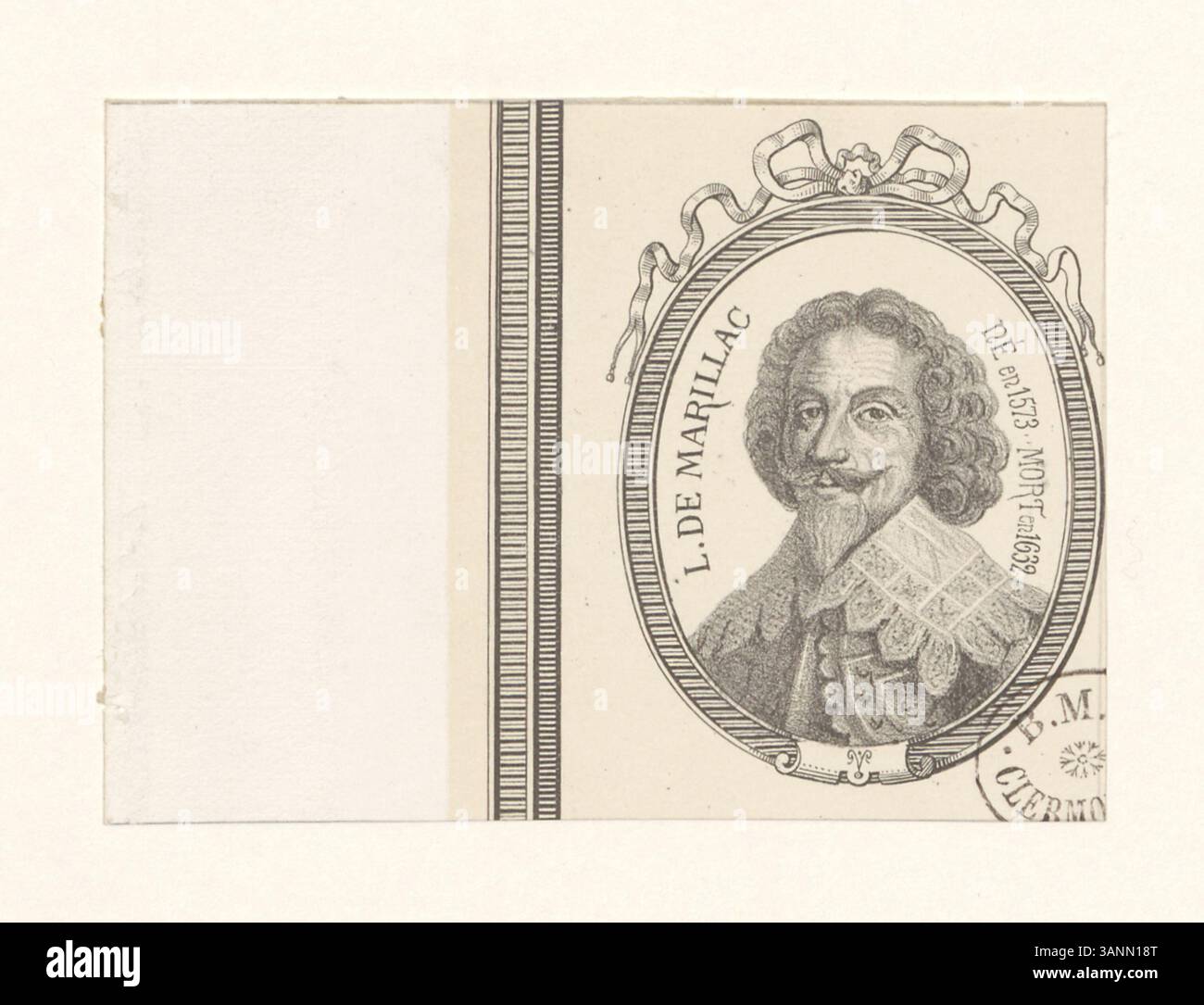 This lithograph shows Louis de Marillac, born in 1573 and died in 1632 ...