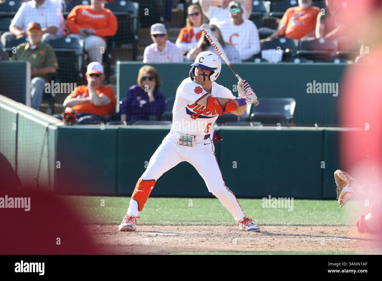 CLEMSON, SC - APRIL 13: Clemson Tigers out fielder Dominic Listi (6 ...