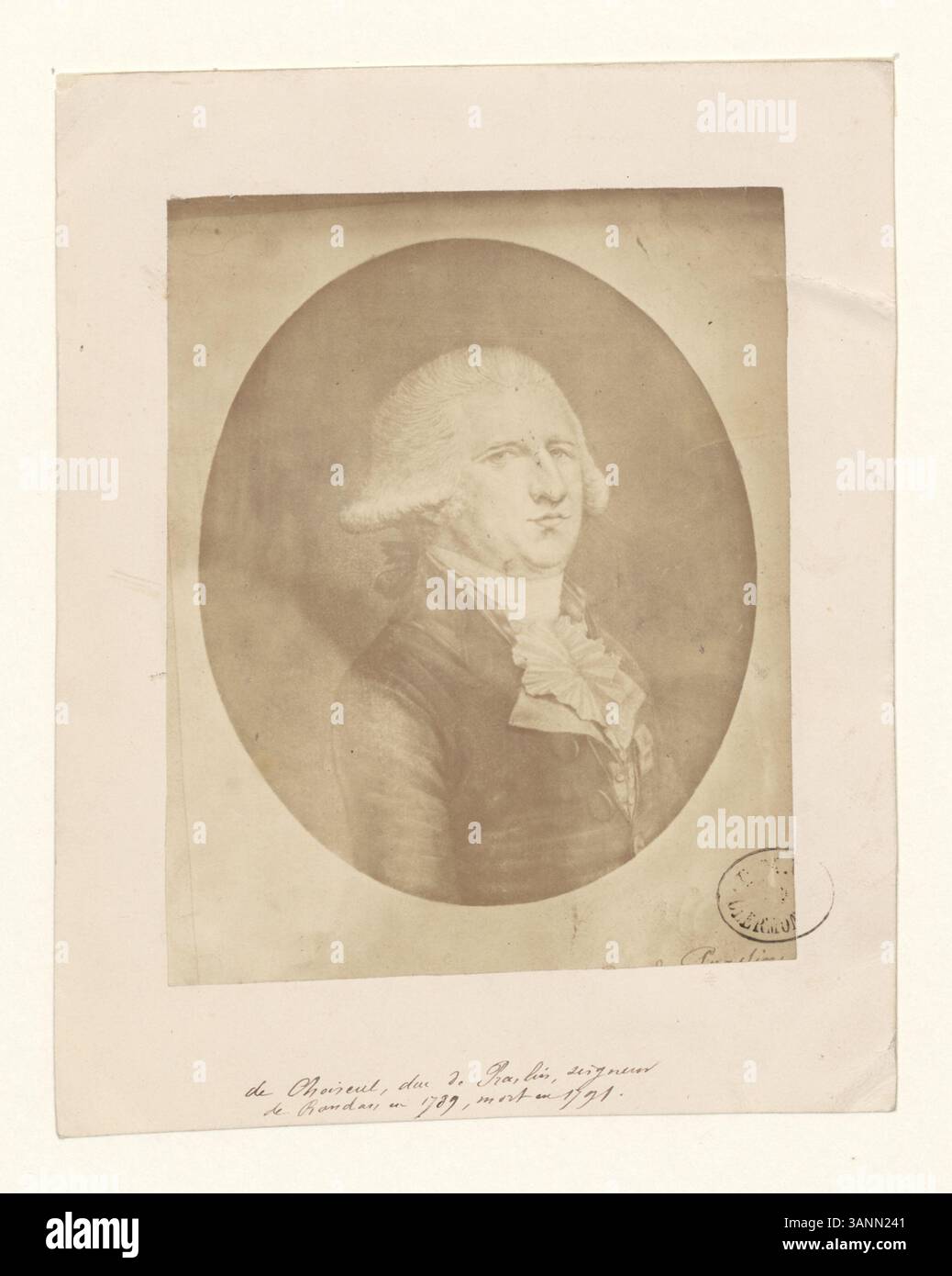 A photograph from the Boyer collection of De Choiseul, Duc de Praslin ...