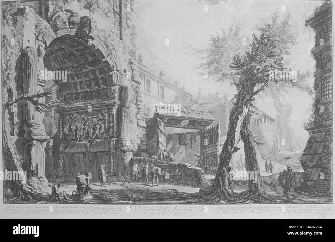 Giovanni Battista Piranesi's print 'Veduta dell' Arco di Tito' portrays ...