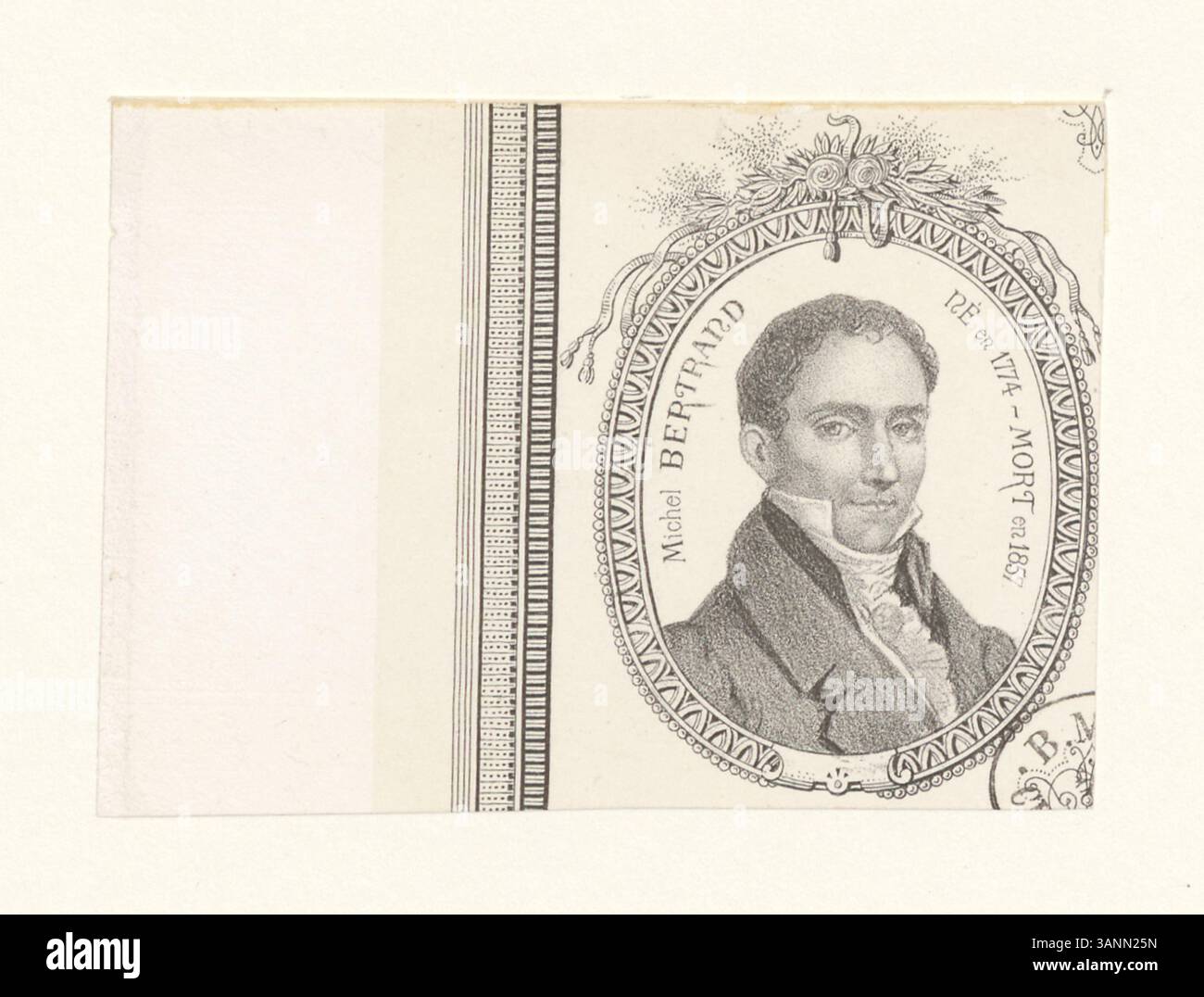 Lithograph of Michel Bertrand, born in 1774 and died in 1857. This ...