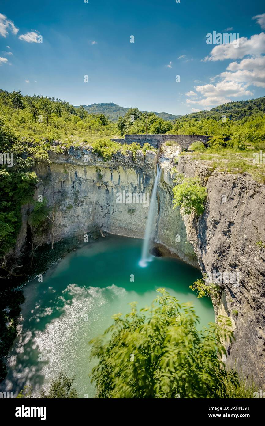 Aerial view of Sopot Waterfall in Central Istria, Croatia Stock Photo ...