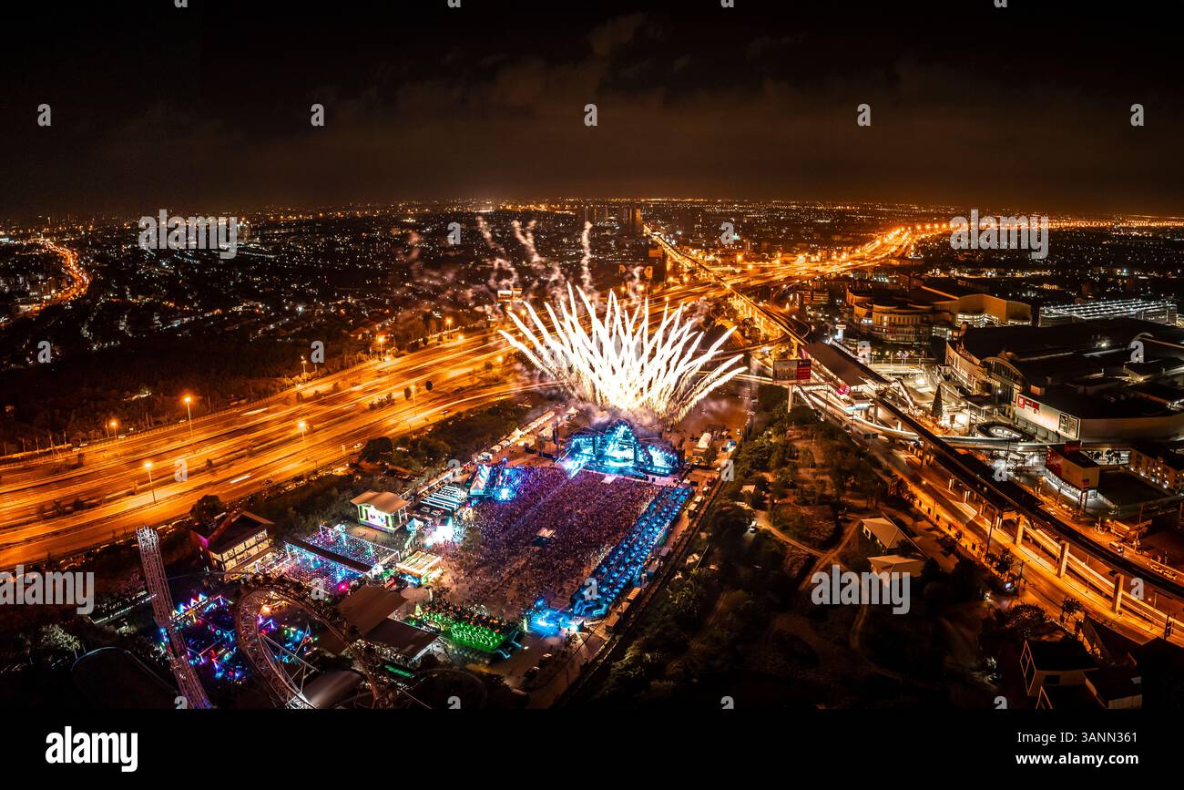 Aerial view of a music festival in Bangkok, Thailand Stock Photo - Alamy