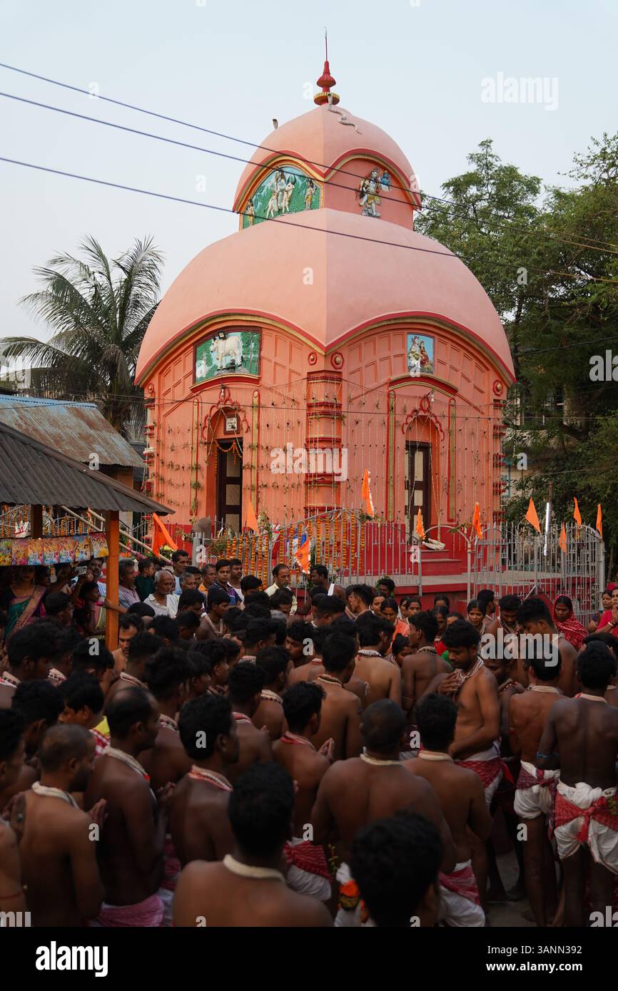 Villagers in Bagnan, about 60 km from Kolkata, mark the Gajan Festival ...