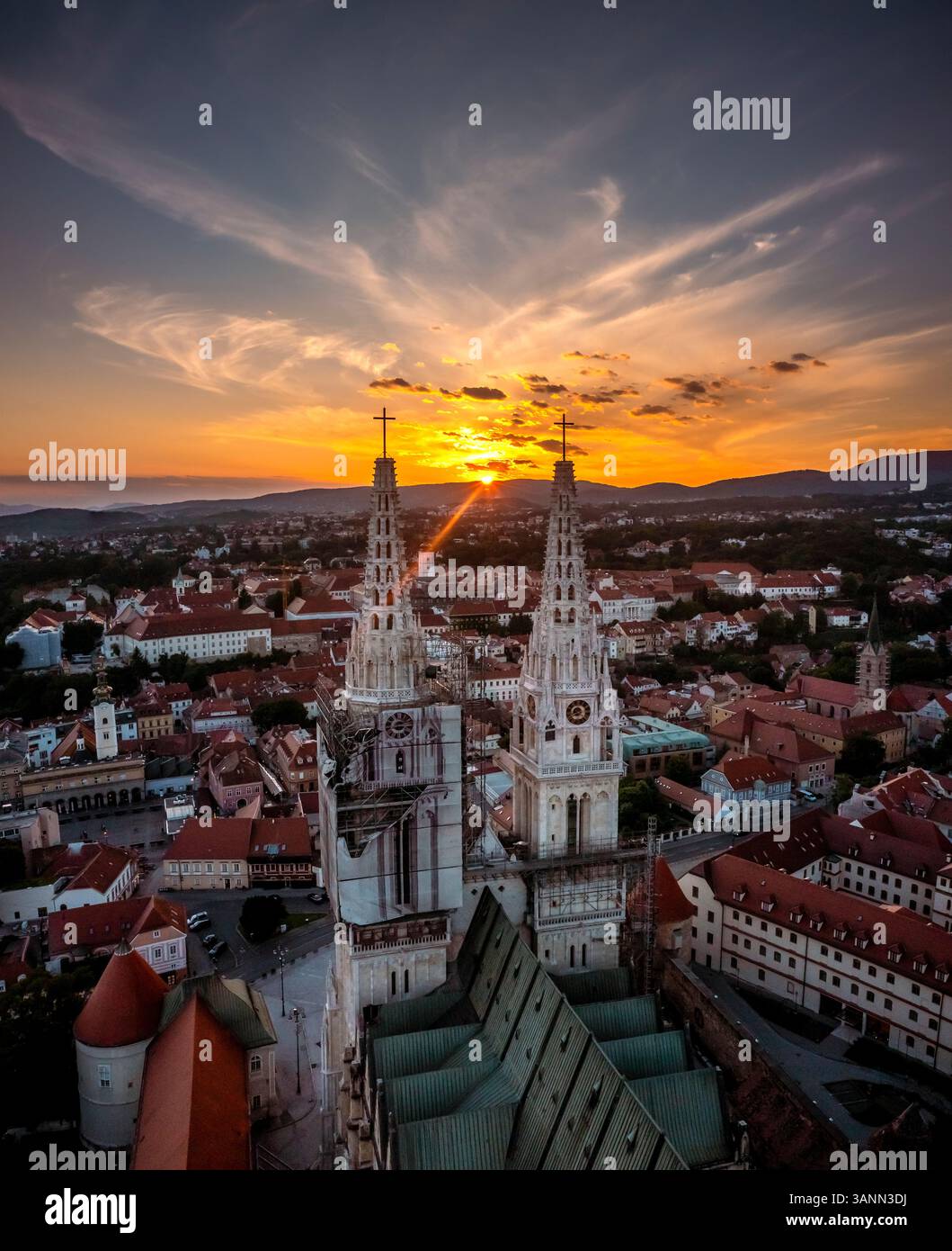 View zagreb cathedral sunset hi-res stock photography and images - Alamy