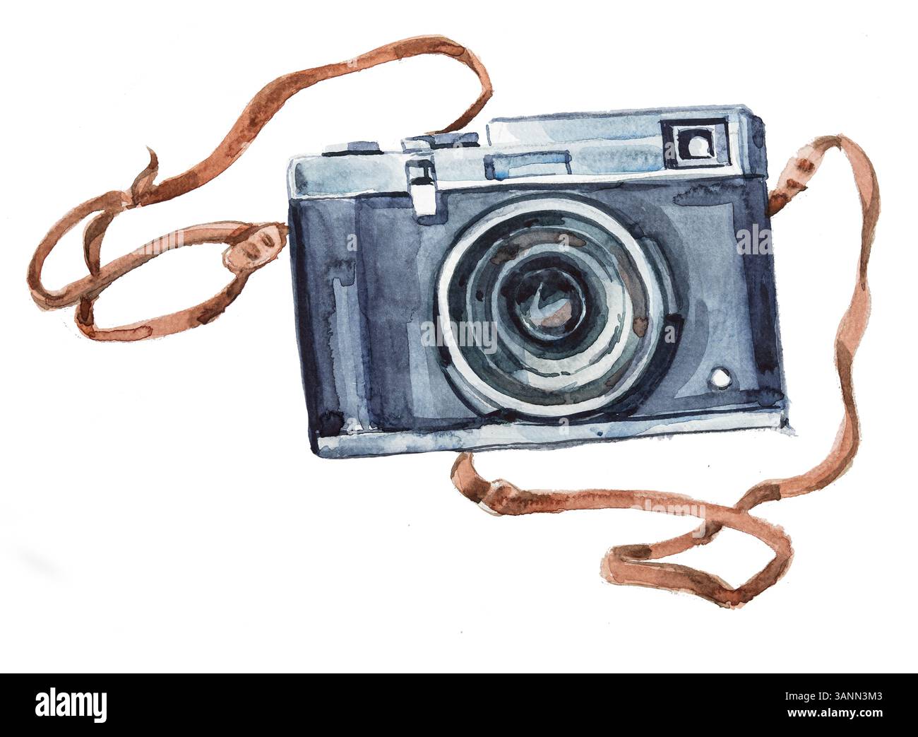 Old photo camera. Retro camera hand painted watercolor illustration ...