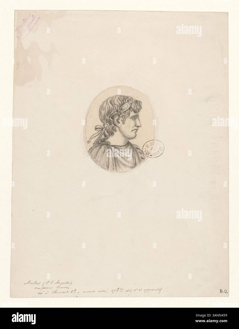 A drawing from the Boyer collection depicting Avitus, Roman Emperor and ...