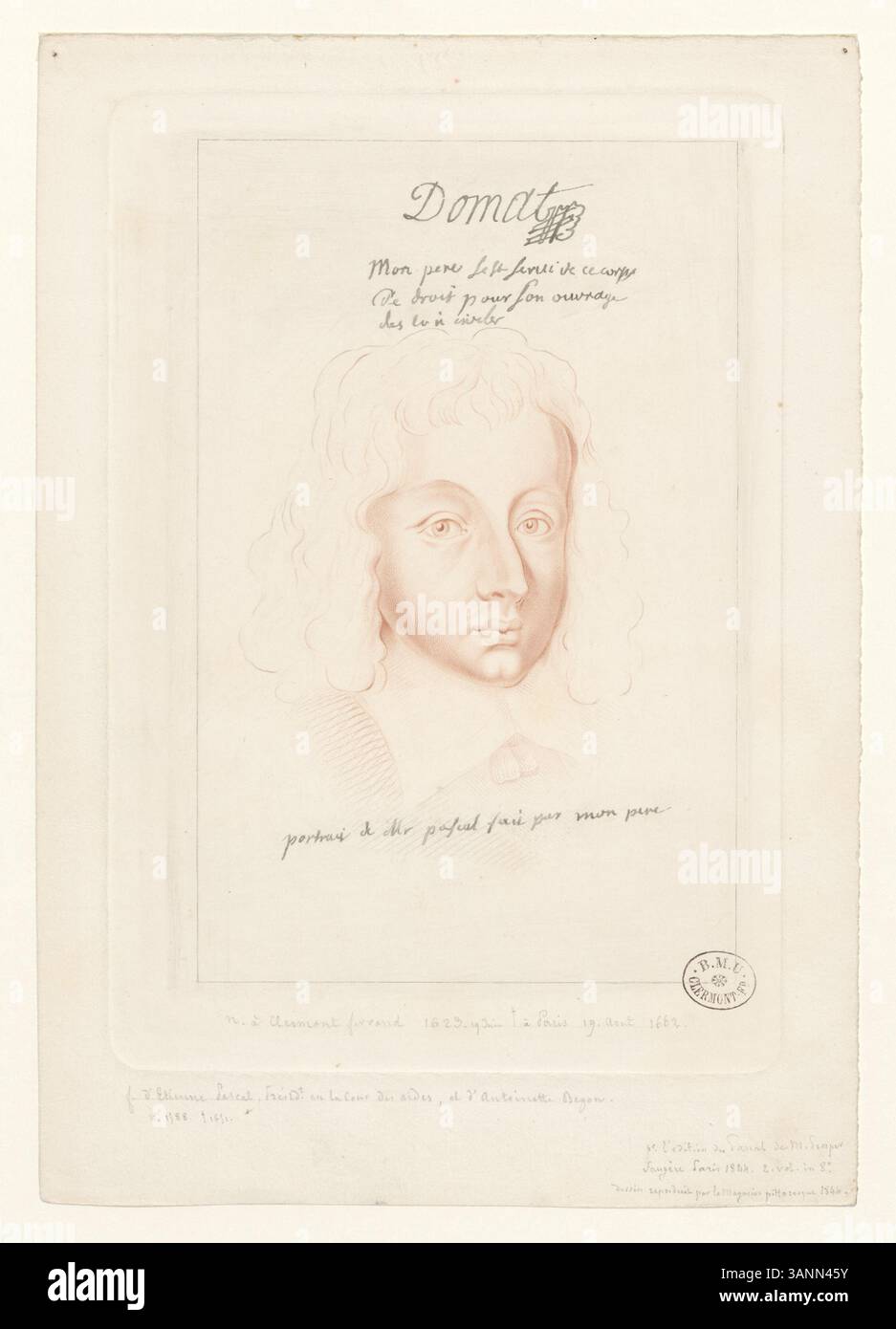 The BOYER 2035 print features a portrait of Blaise Pascal, created by ...