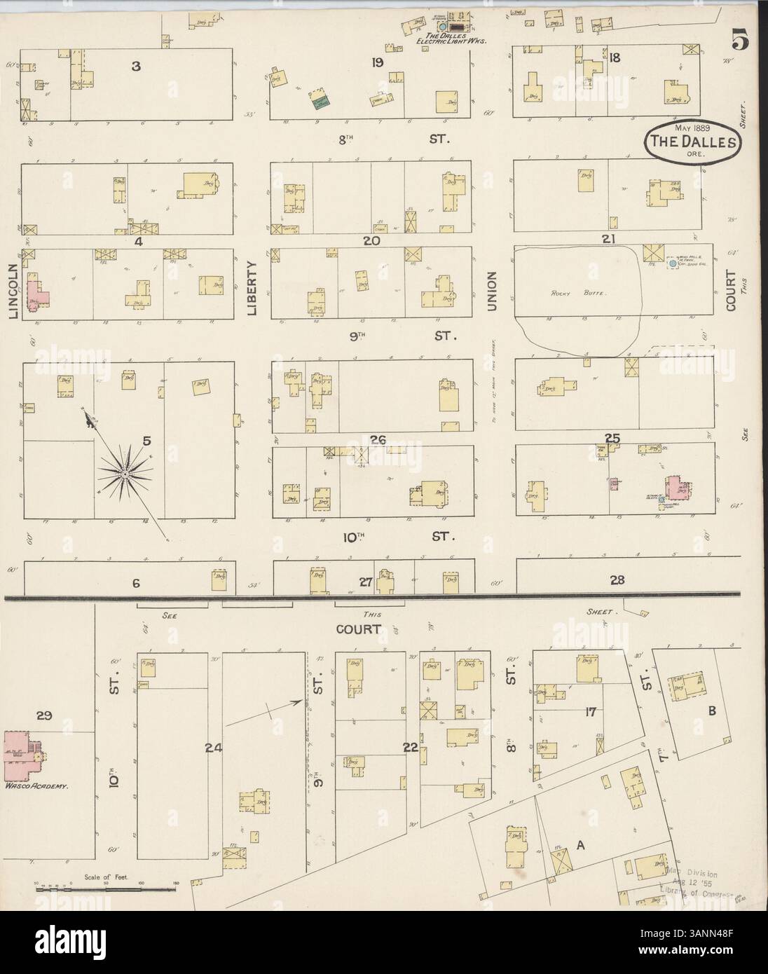 This 1889 Sanborn Fire Insurance Map of The Dalles, Wasco County ...