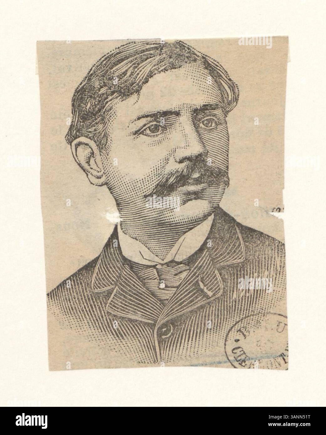 Wood engraving print from the Boyer collection featuring Paul Bourget ...