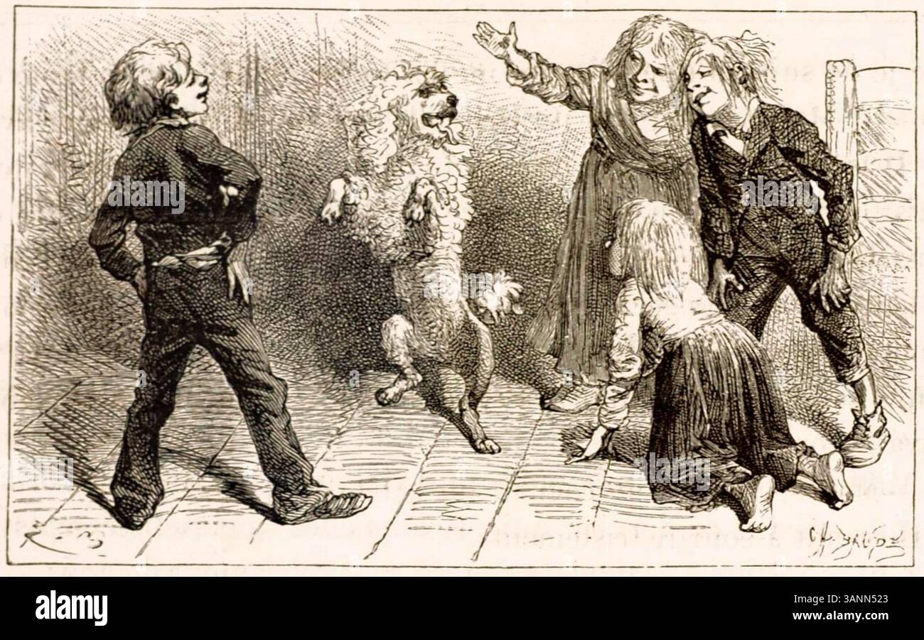 Woodcut print after Charles Baude illustrating a scene from Hector ...