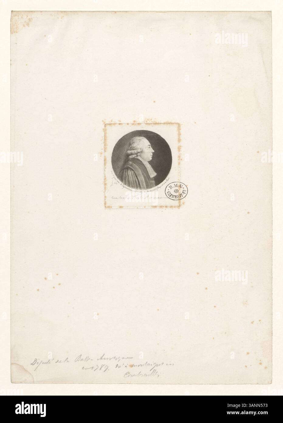 Intaglio print of Constantin Tailhardat de la Maisonneuve, from the ...