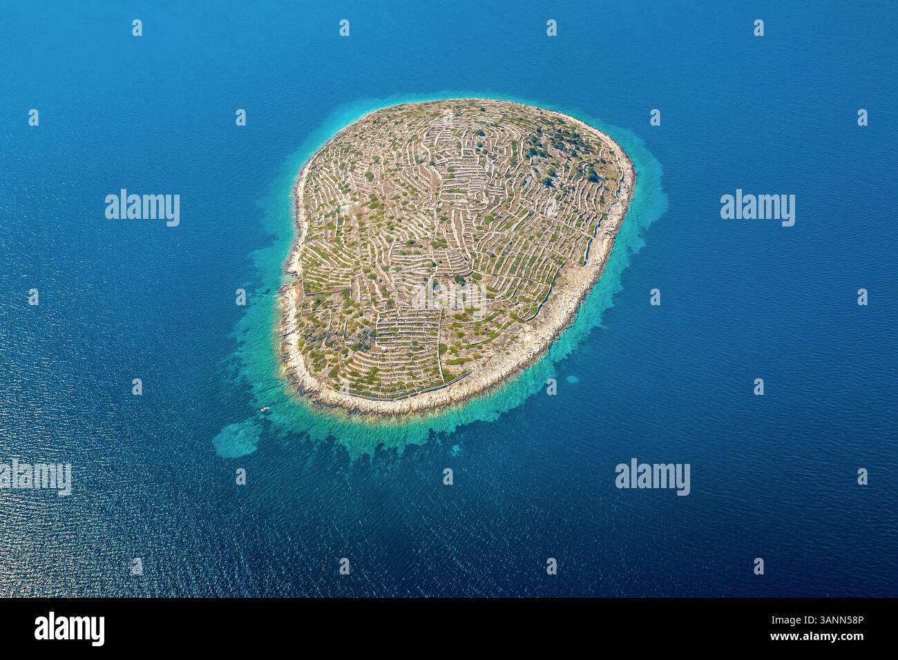 Aerial view of fingerprint island, Bavljenac, Croatia Stock Photo - Alamy