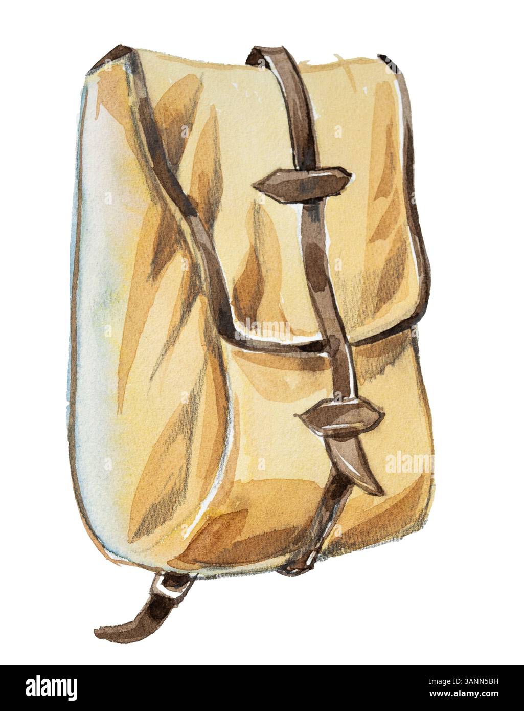 Watercolor hand painted backpack illustration isolated on white ...