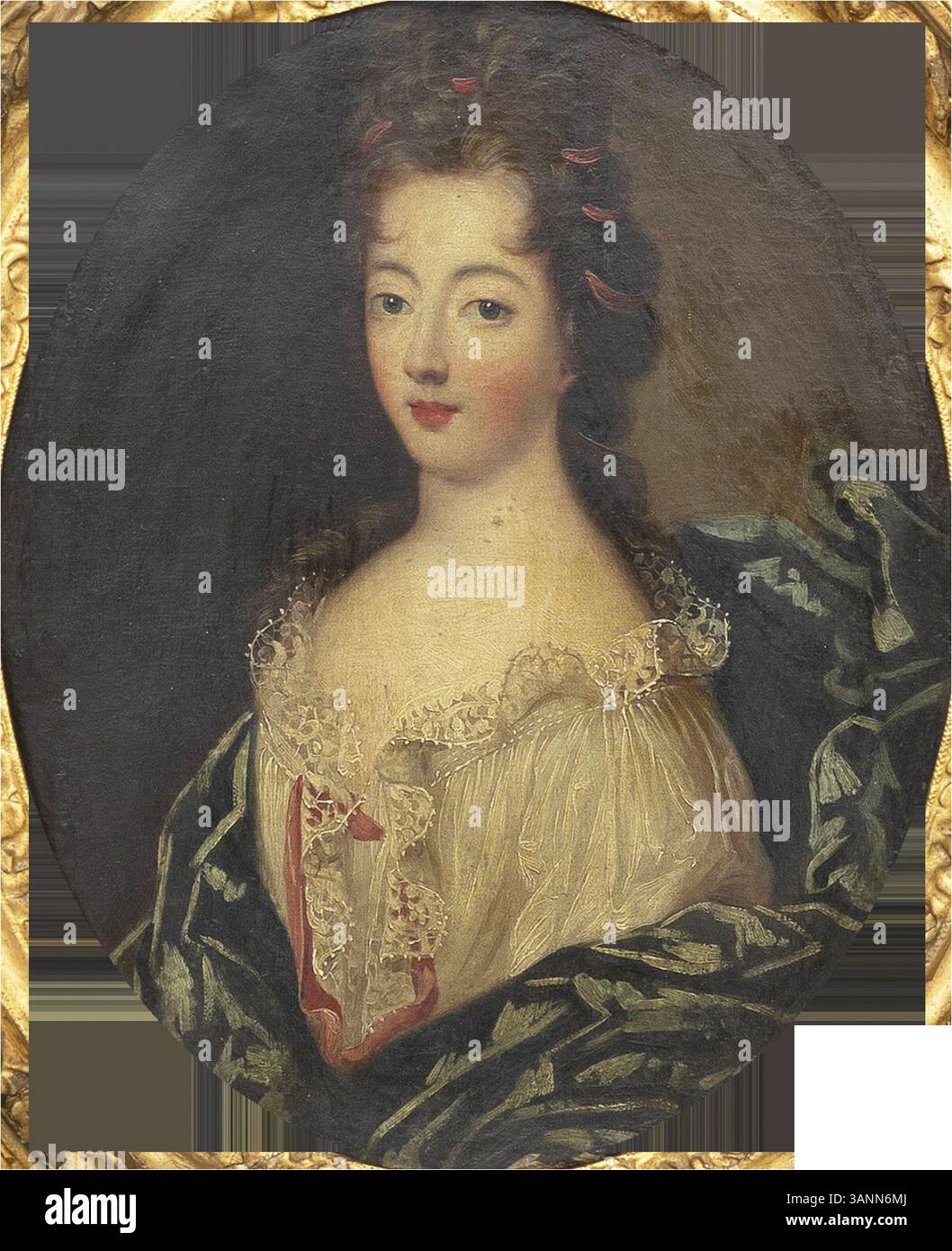 The portrait of Marie Therese de Bourbon, wife of François Louis ...