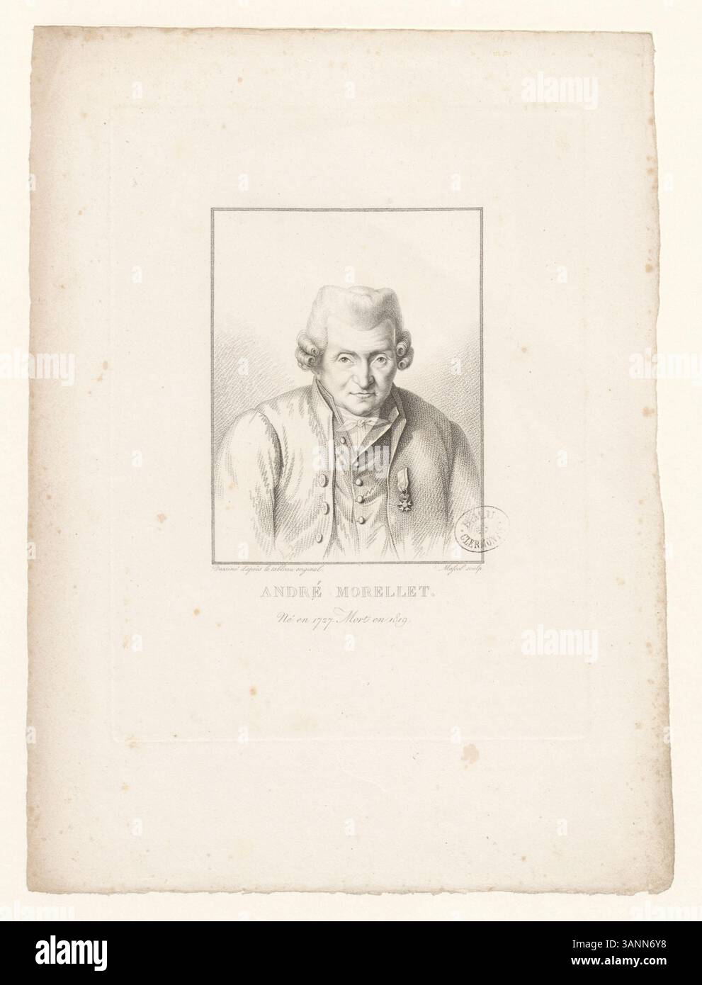 This intaglio print from the Boyer collection features André Morellet ...
