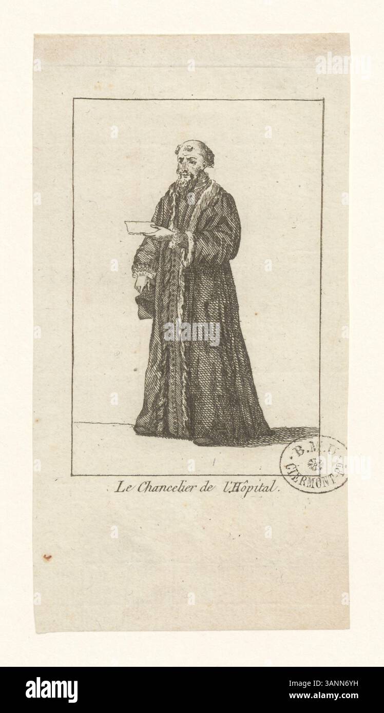 This print features Michel de l'Hôpital, Chancelier de France ...
