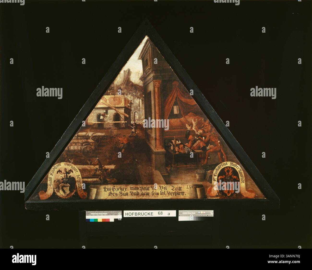 The painting illustrates the parable of the rich farmer who hoards ...