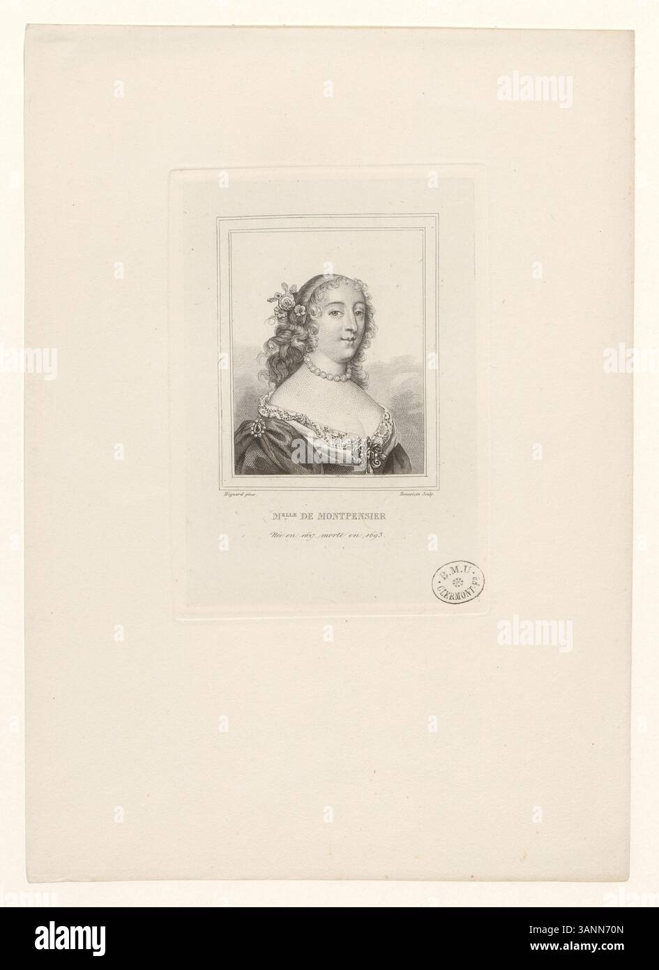 An intaglio print from the Boyer collection of Anne Marie Louise d ...