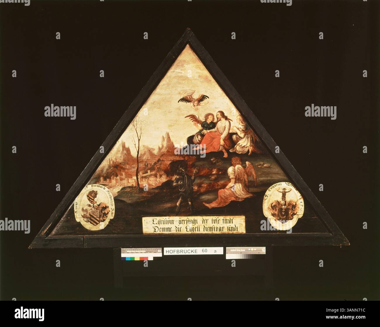 The painting shows angels ministering to Jesus after his temptation in ...