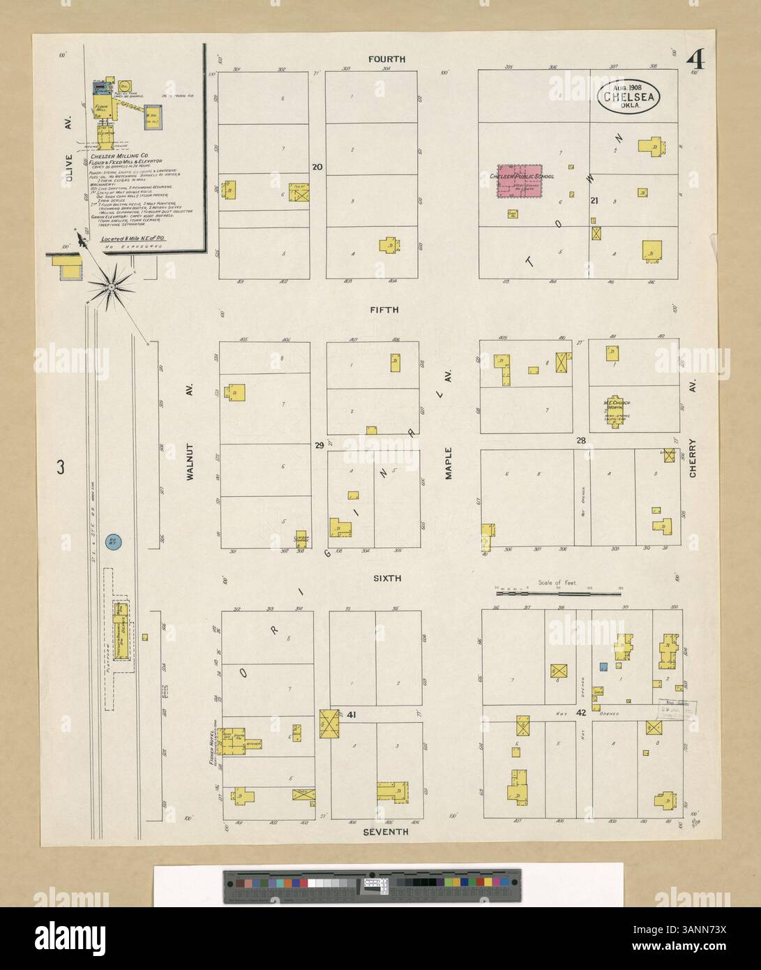 This 1908 Sanborn Fire Insurance Map from Chelsea, Rogers County ...