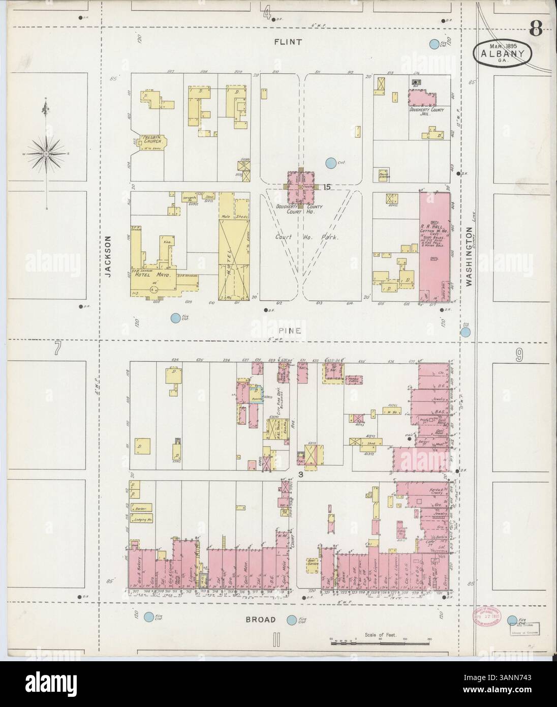 The 1895 Sanborn Fire Insurance Map of Albany, Dougherty County ...