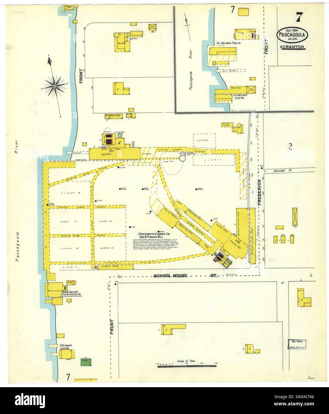 This map from October 1904 details the layout of Pascagoula, Jackson ...