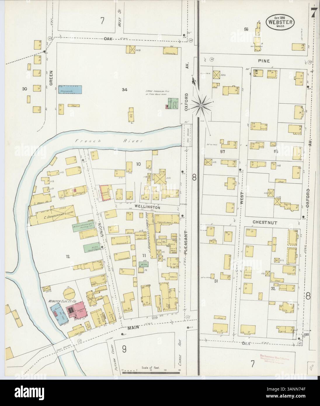 This Sanborn Fire Insurance map from October 1898 reveals the layout ...