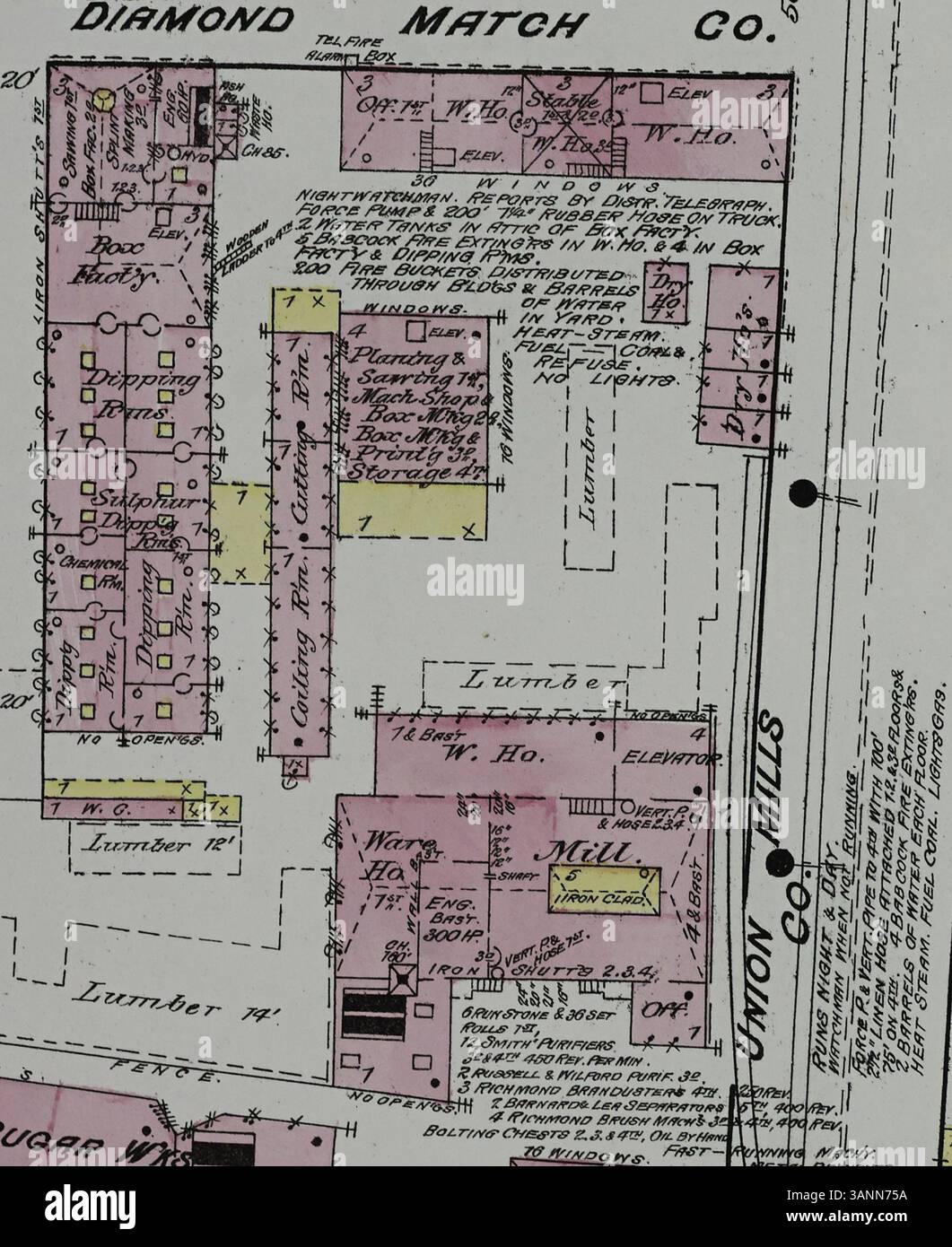 A map detail from the 1884 Sanborn Fire Insurance Map, showing the ...