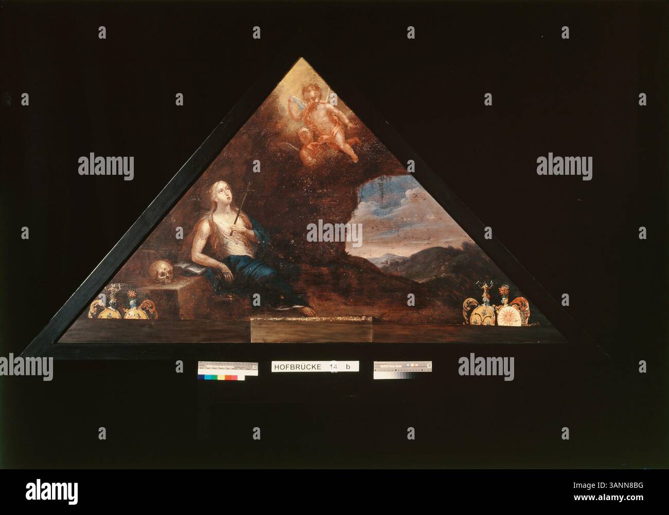 The painting depicts Mary Magdalene as a penitent sinner, portraying ...