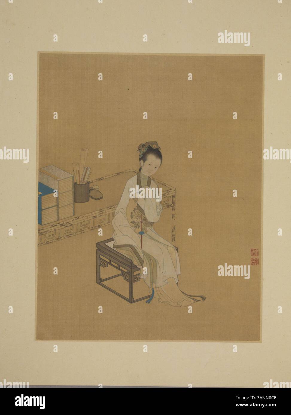 A traditional Chinese painting on display at The Palace Museum ...
