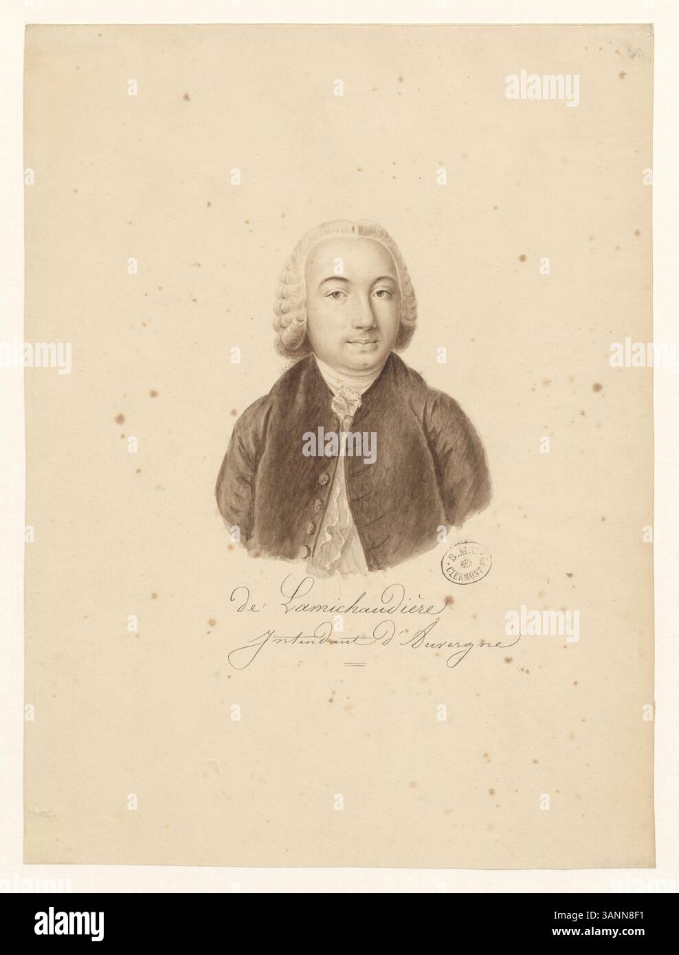 Drawing of Jean-Baptiste de La Michodière, Intendant of Auvergne. BOYER ...
