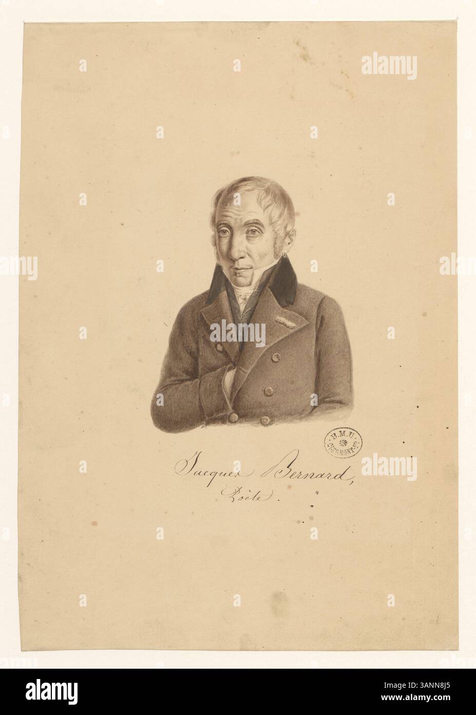 Jacques Bernard, Poète, is featured in BOYER 243. This drawing from the ...