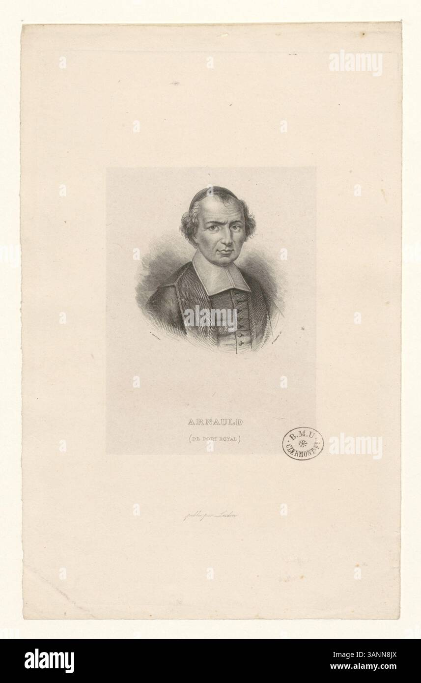 An intaglio print from the Boyer collection depicting Antoine Arnauld ...