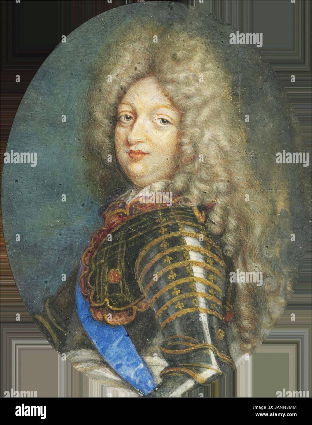 This miniature painting depicts Louis, Grand Dauphin, the son of Louis ...