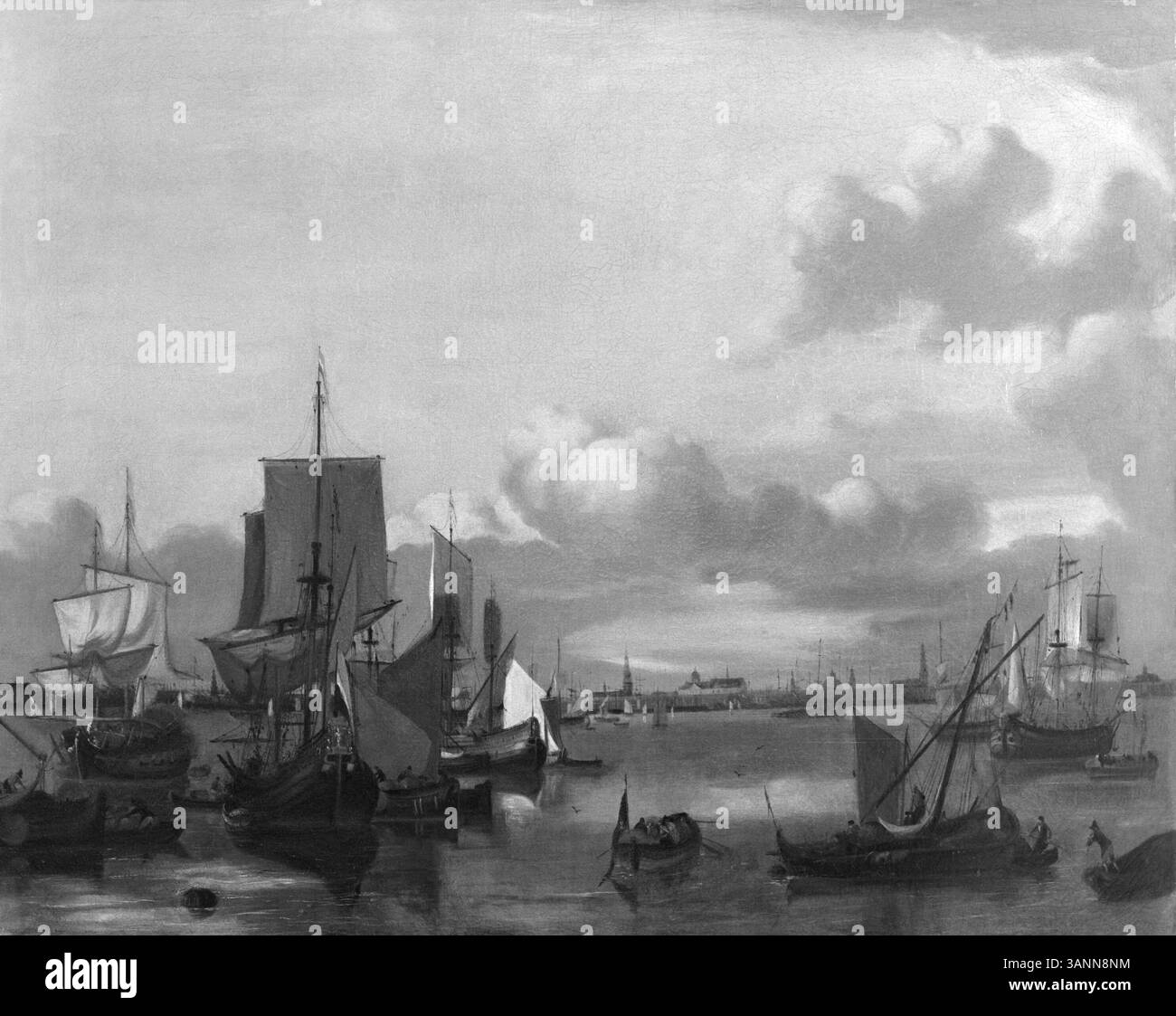 A 17th-century painting of Amsterdam viewed from the IJ, attributed to ...