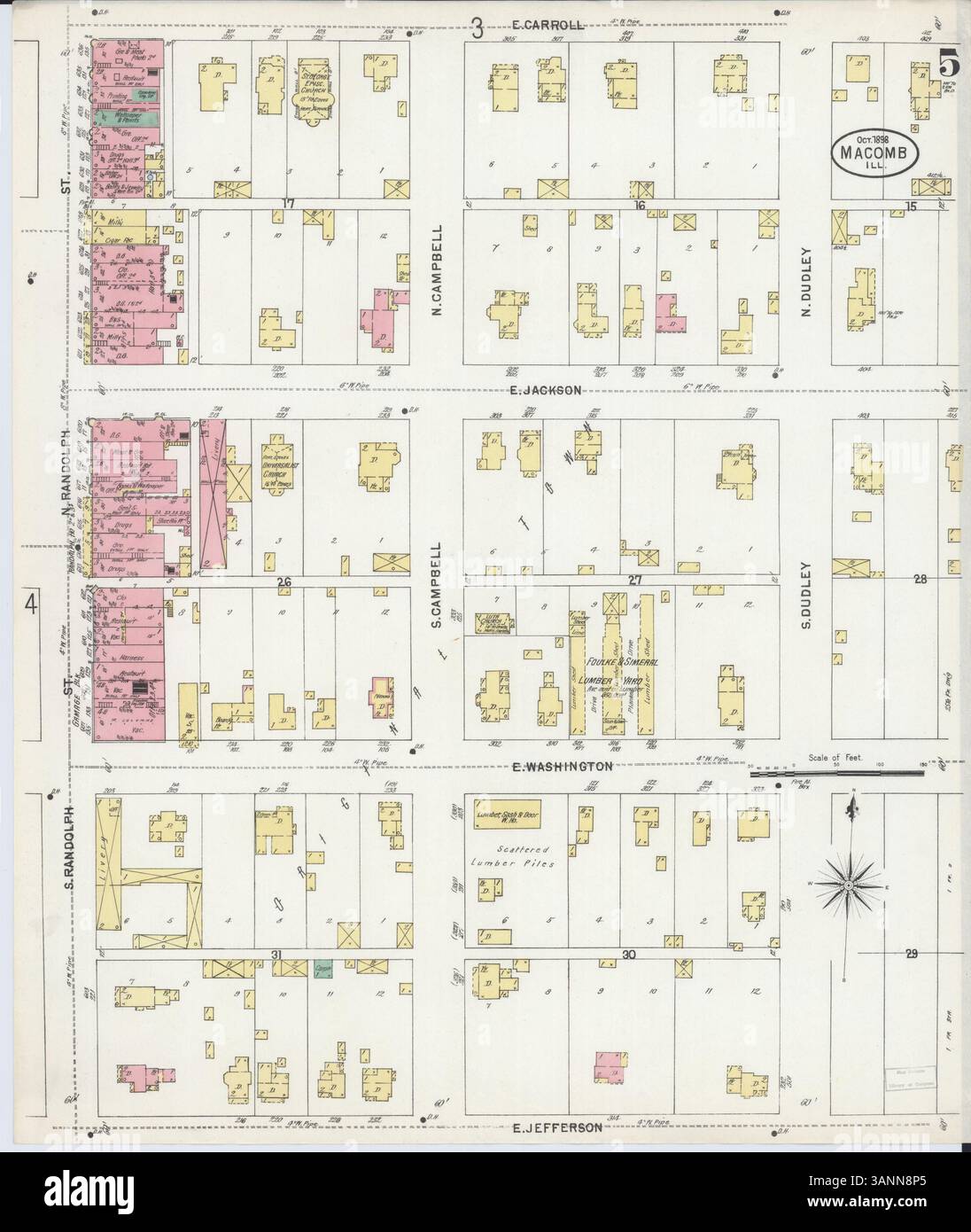 This 1898 Sanborn Fire Insurance Map from Macomb, McDonough County ...
