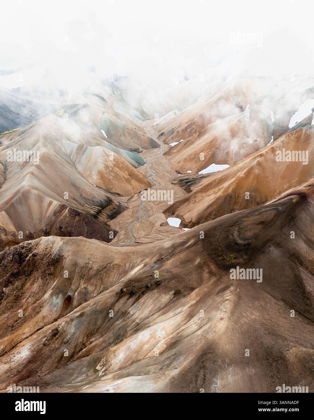 Aerial panoramic view of volcanic icelandic landscape, Iceland Stock ...