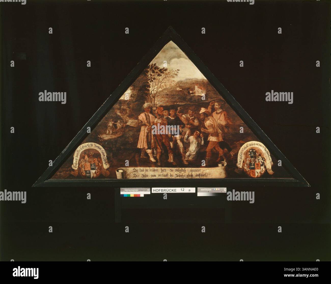 The painting shows Joseph being sold by his brothers, depicting the ...