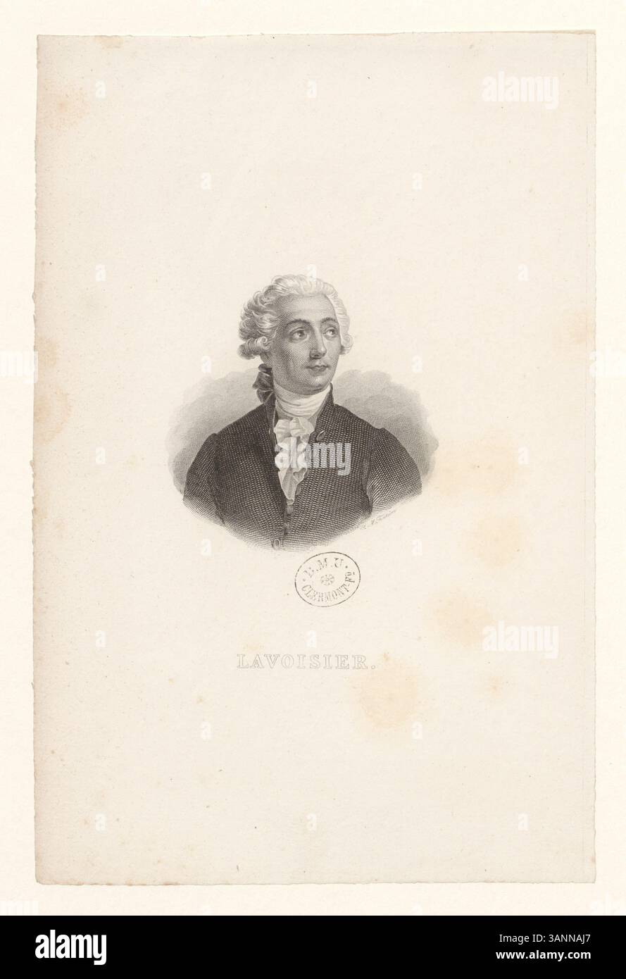 This intaglio print from the Boyer collection features Antoine Lavoisier, a French chemist known ...