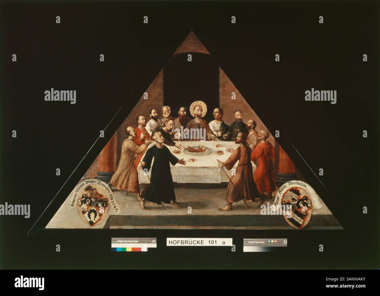 This artwork portrays the Last Supper, a pivotal event in Christian ...