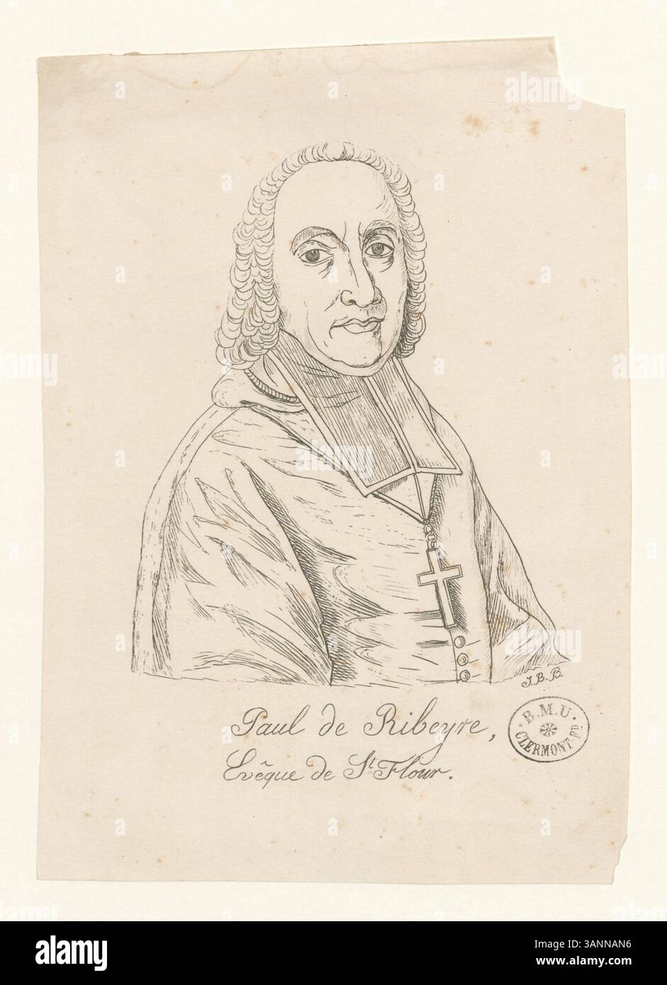 This print from the Boyer collection features Paul de Ribeyre, Bishop ...