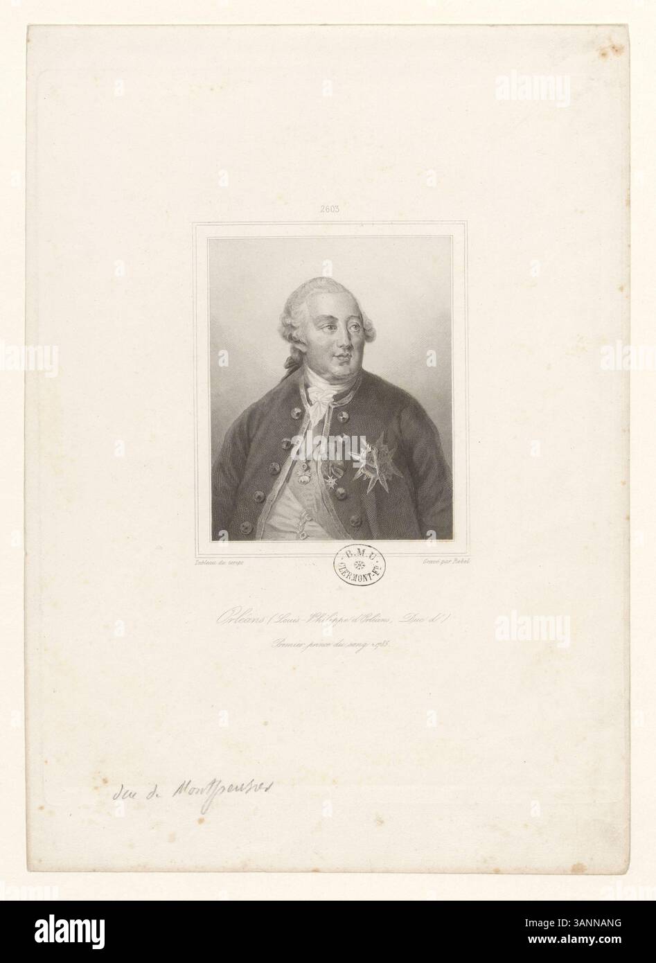This print depicts Louis Philippe d'Orléans, Duke of Orléans and ...