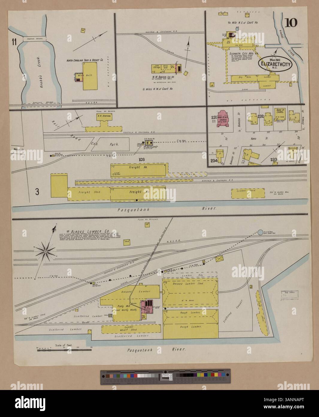 The 1902 Sanborn Fire Insurance Map from Elizabeth City, Pasquotank ...