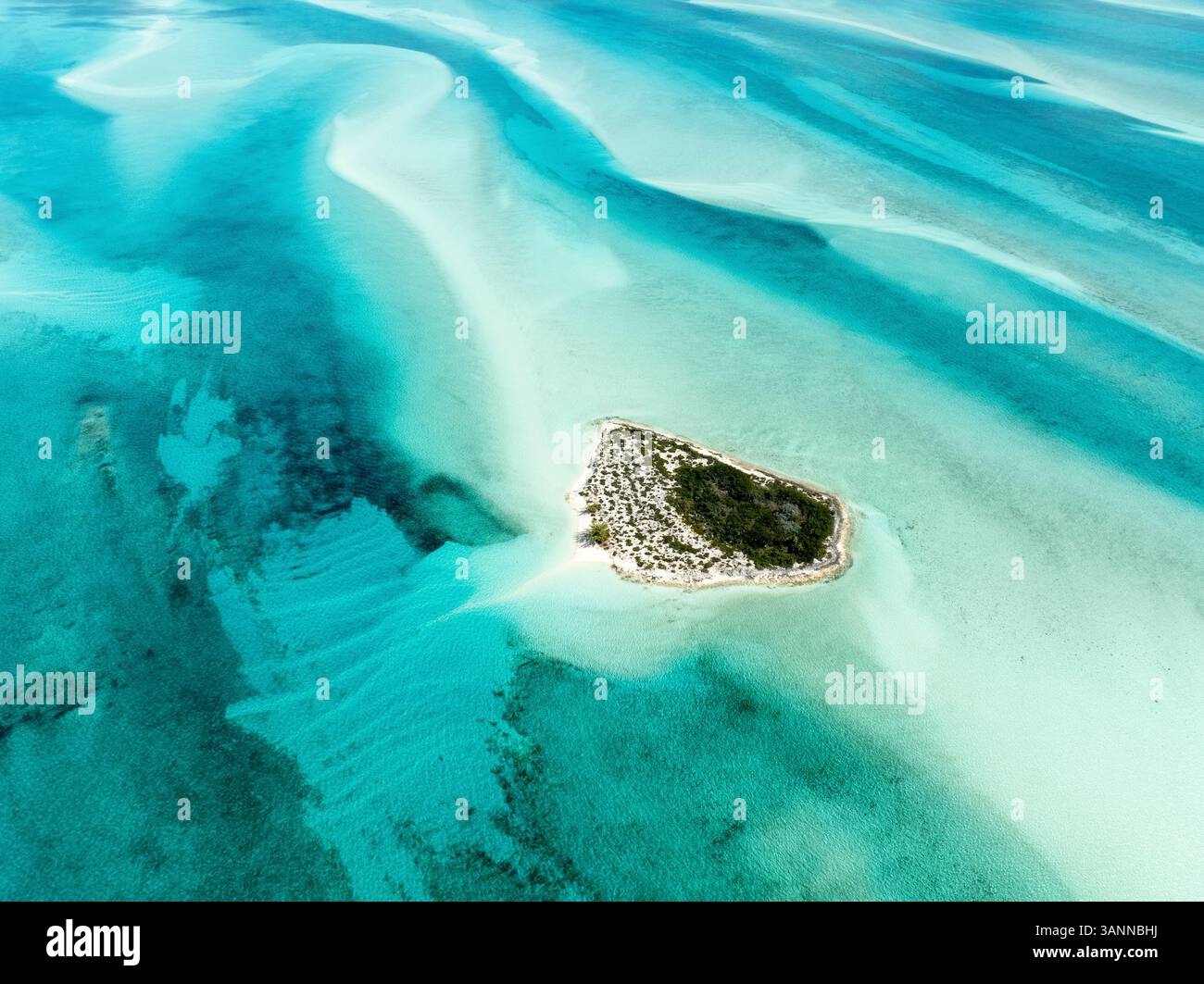 Aerial view of a beautiful tropical island with turquoise water and ...