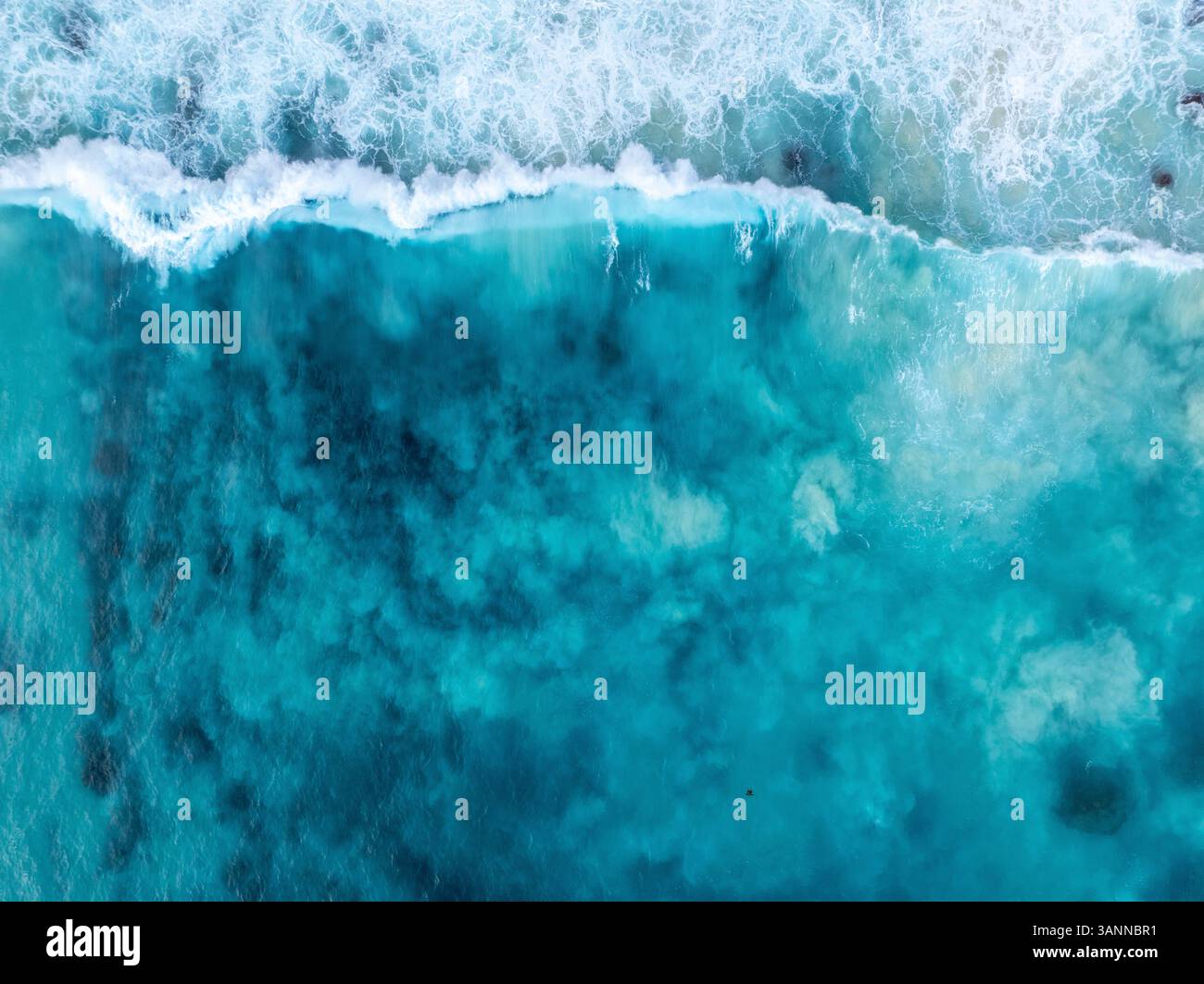 Aerial view of beautiful manta point with clear blue ocean and serene ...