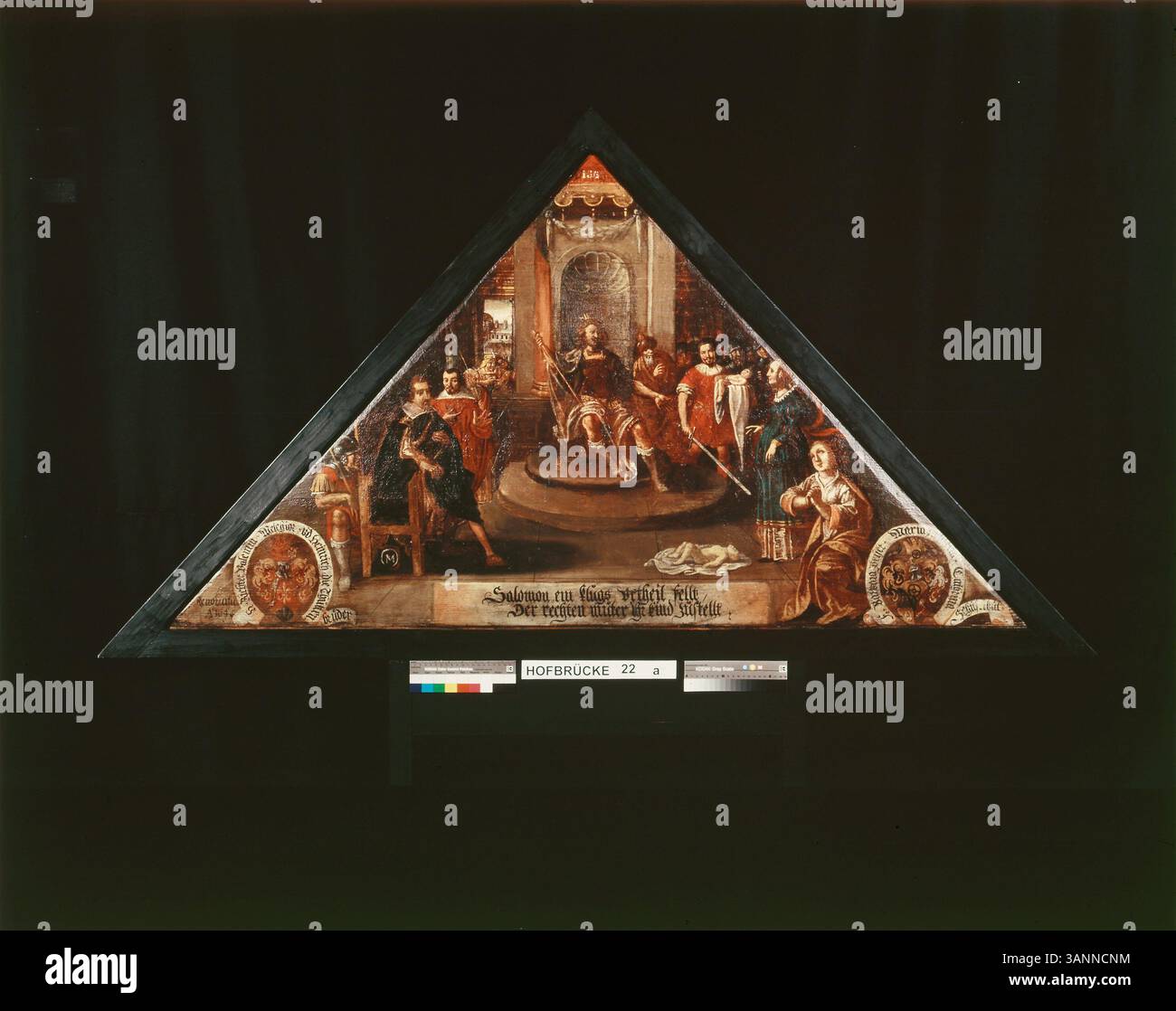 This painting depicts King Solomon's famous judgment, where he wisely ...